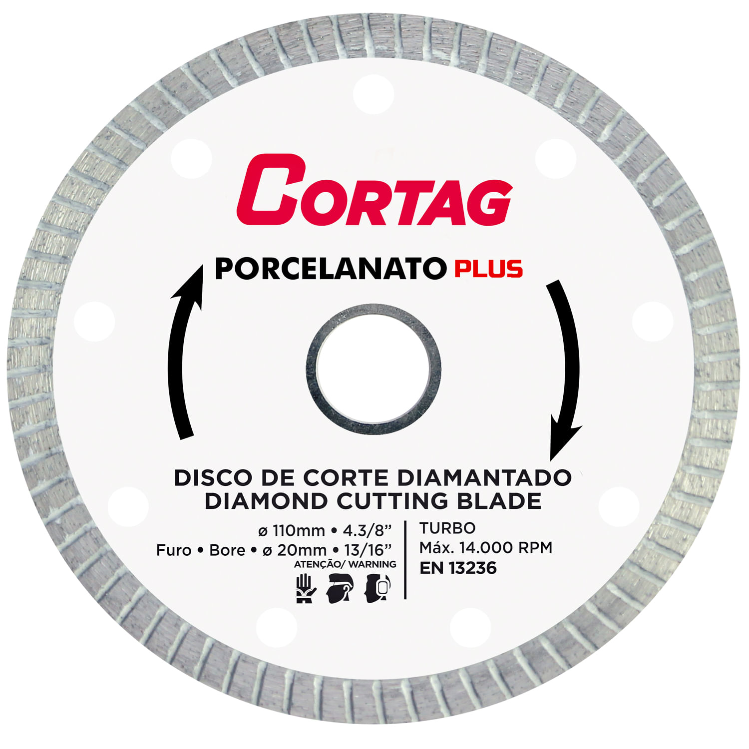 Disco de Corte Diamantado 61314 Para Porcelanato Ø 110 MM X Ø 20 MM ...