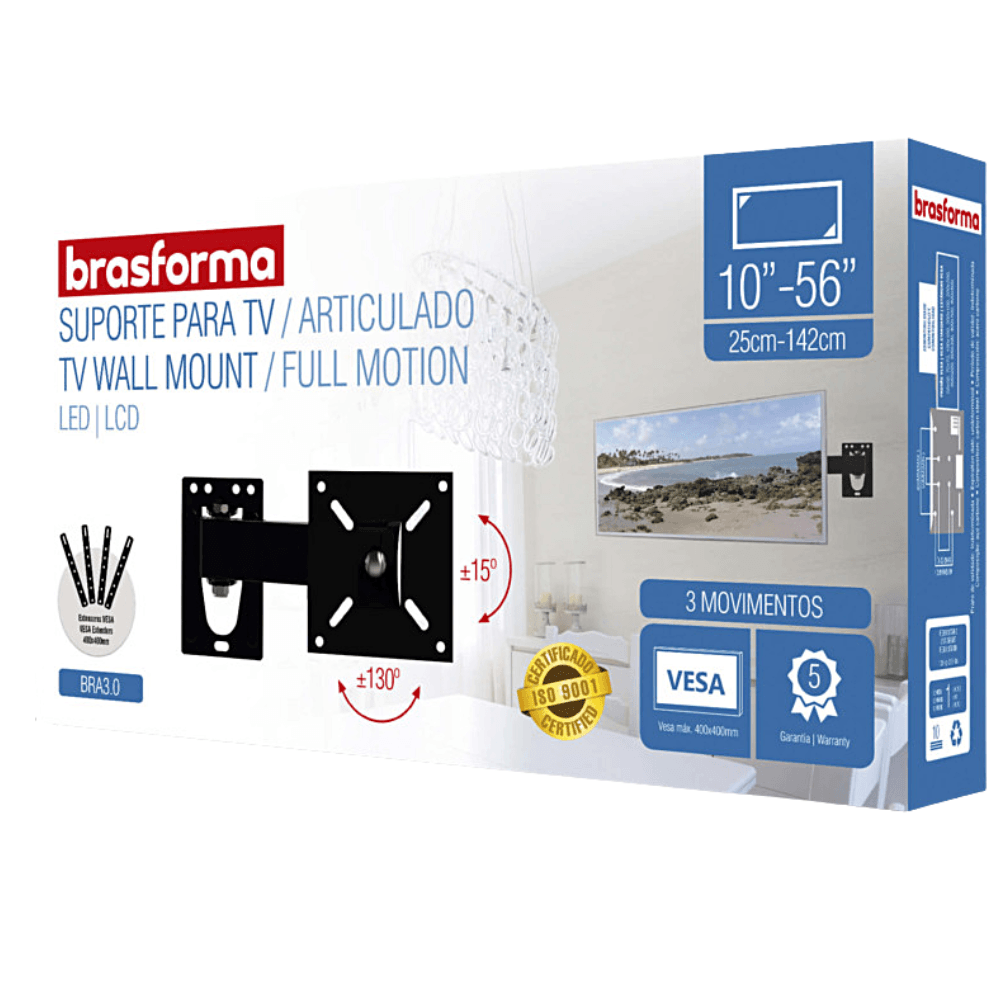 Suporte Para Tv Tri-Articulado Com Braco 10 Pol. A 56 Pol. BRA3.0 Brasforma - Luitex Máquinas e ...