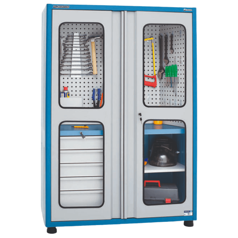 Armário Para Ferramenta Com 5 Gavetas Painel e Porta De Vidro AM-12 ...