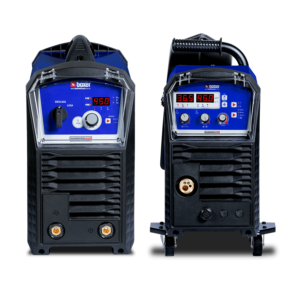 Máquina solda MIG e MAG 450a HARDMIG 450 com cabeçote externo 220v ...