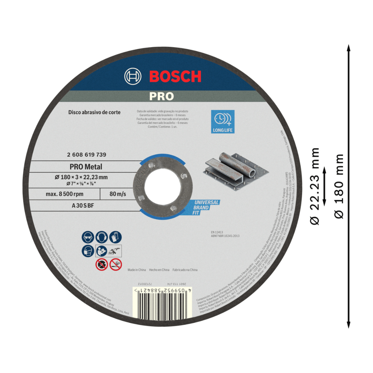 Disco de corte Bosch PRO Metal 180x3,0mm Reto - Luitex Máquinas e ...